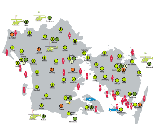 Kort over præhospitale enheder og supplerende ordninger i Region ...